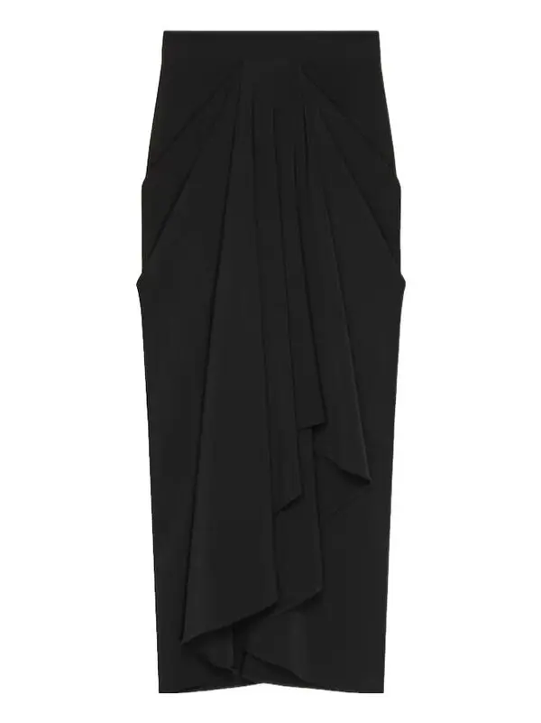 Givenchy Draped Pleated Midi Skirt - Black