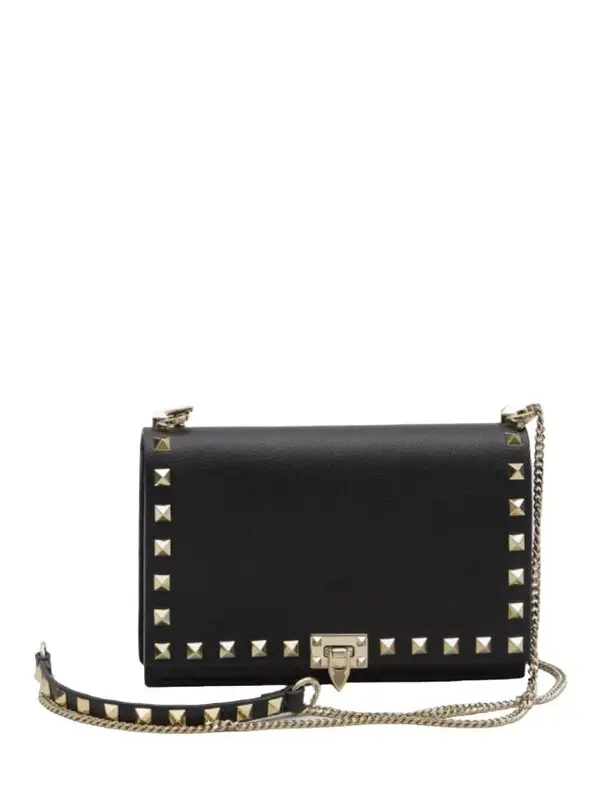 Valentino Garavani Rockstud Foldover Top Crossbody Bag - Black