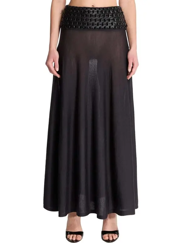 Alaïa Woven Waistband Trumpet Skirt - Black