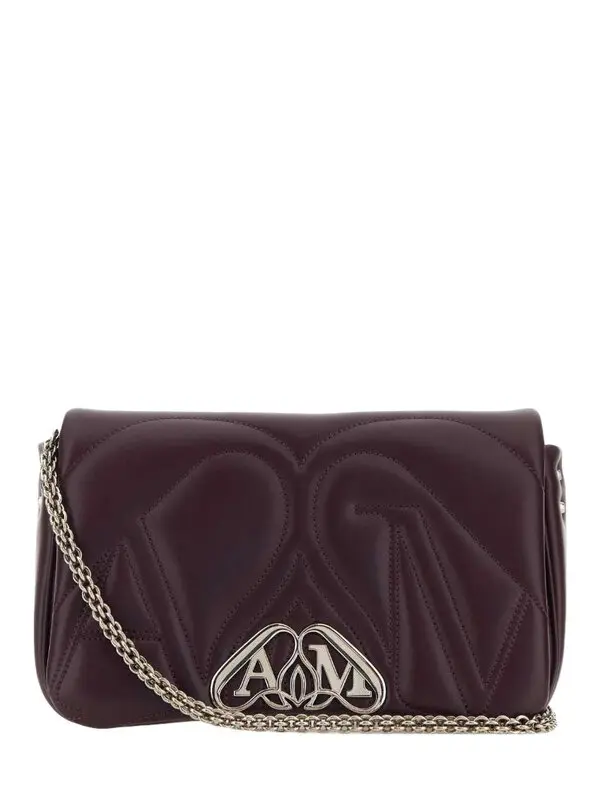 Alexander McQueen Seal Logo Plaque Small Shoulder Bag - Black