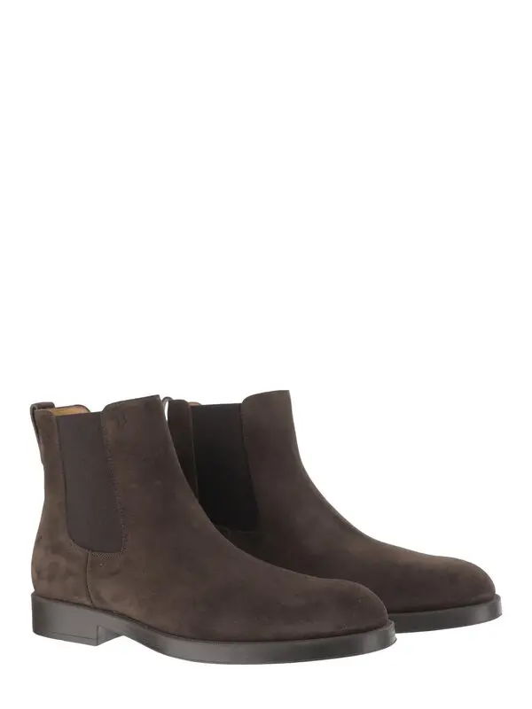 TOD'S Round Toe Chelsea Boots - Brown