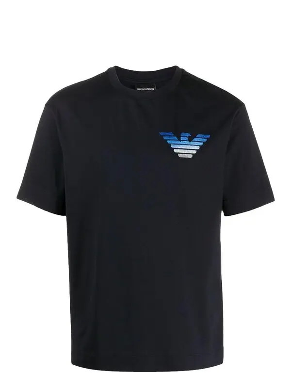 Emporio Armani Embroidered Logo T-shirt - Black
