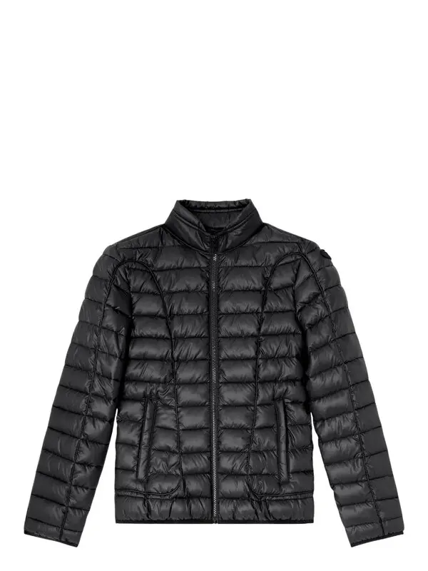 DIESEL® Quilted Zip-up Puffer Jacket - Black