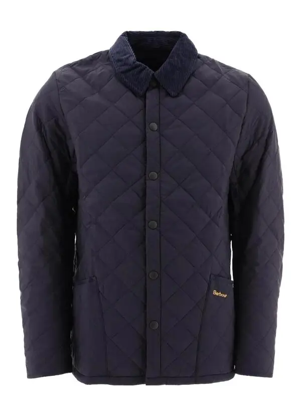 Barbour Heritage Liddesdale Quilted Jacket With Corduroy Collar - Black