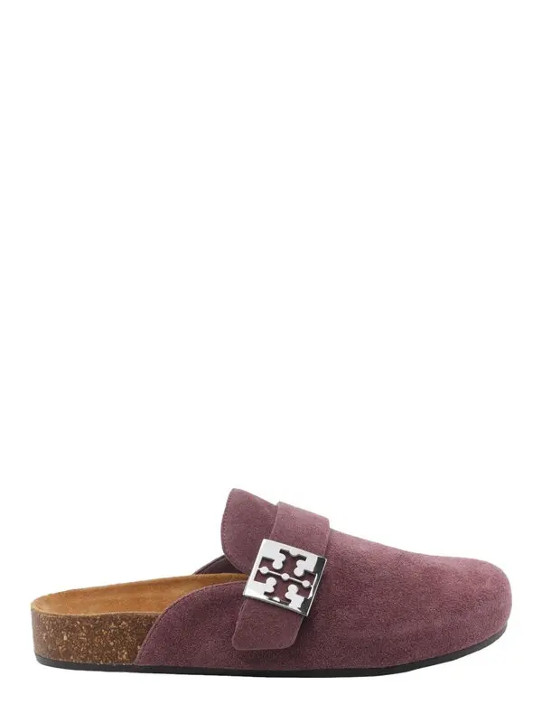 Tory Burch Mellow Logo Buckled Mules - Brown