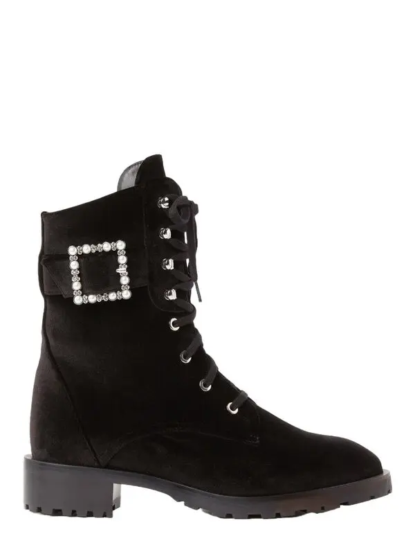 STUART WEITZMAN 40mm Buckle-fastening Lace-up Boots - Black