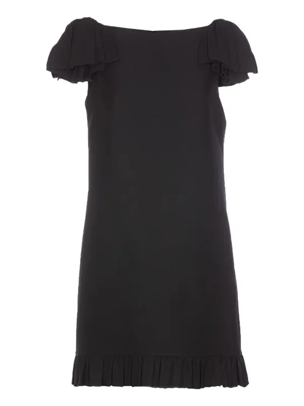 Valentino Garavani Crepe Couture Flared Hem Mini Dress - Black