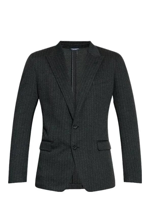 Dolce & Gabbana Pinstriped Single-breasted Blazer - Black