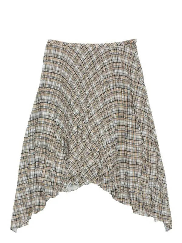 Acne Studios Checked Asymmetrical Skirt - Grey