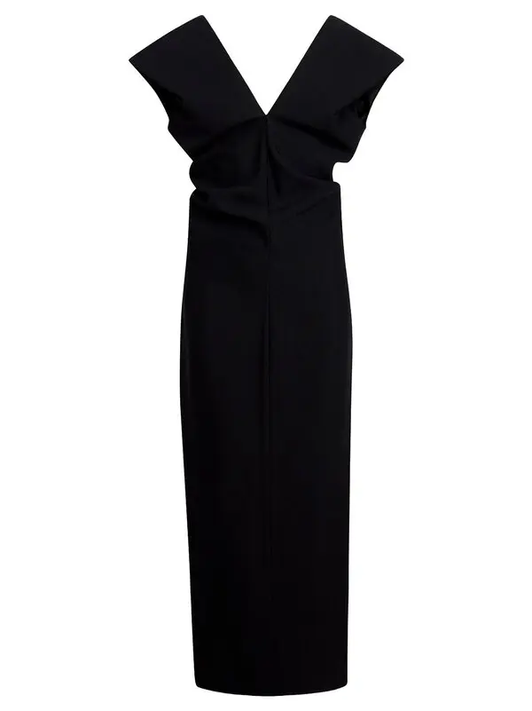 Khaite V-neck Sleeveless Maxi Dress - Black