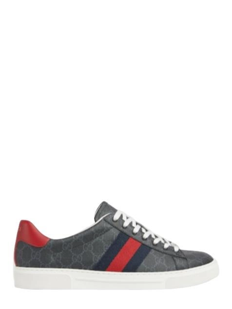 Gucci Ace Low-top Sneakers With Web Detail - Black