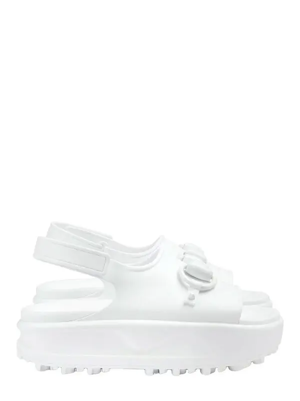 Gucci Horsebit Flatform Sandals - White