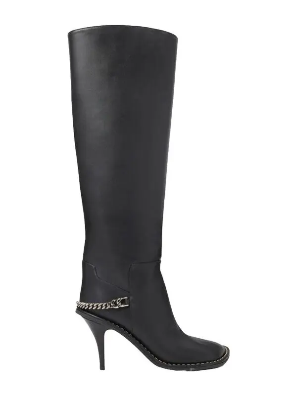Stella McCartney Ryder Knee-high Stiletto Boots With Chain Detailing - Black