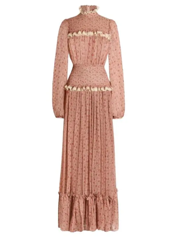 Dolce & Gabbana Shirred Floral Maxi Dress - Multi-color