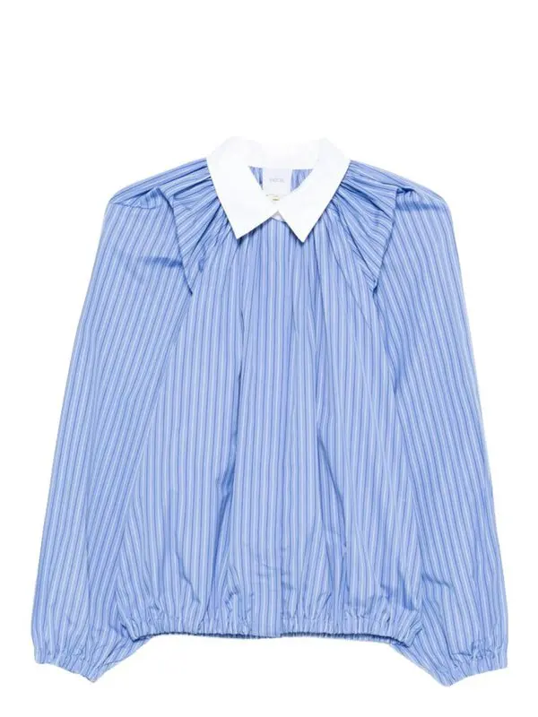 PATOU Long Sleeve Shirt With Striped Pattern - Blue
