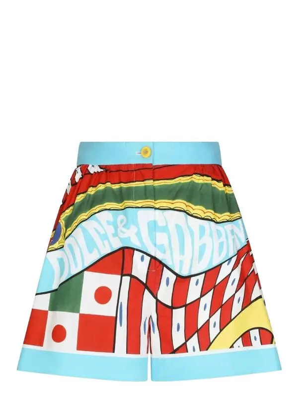 Dolce & Gabbana Printed High-waisted Shorts - Multicolor