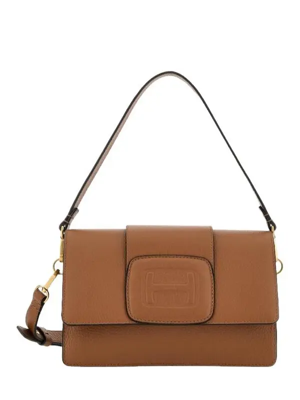 Hogan H-bag Foldover Shoulder Bag - Brown