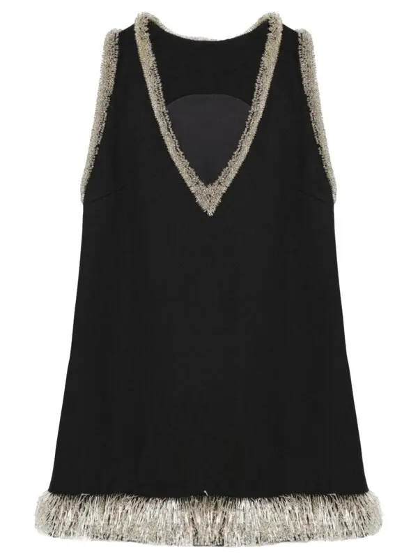 Simkhai Darcy Embellished V-neck Mini Dress - Black