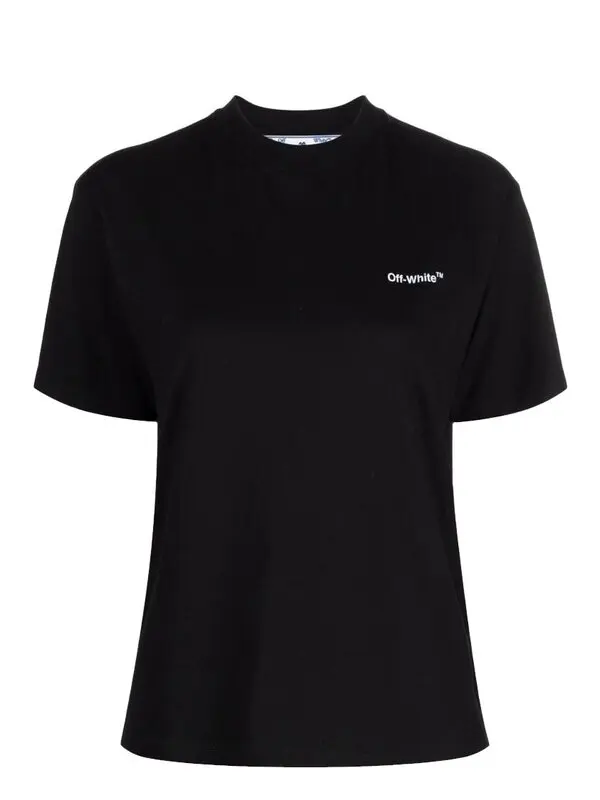 Off-White Diagonal Stripe Print T-shirt - Black