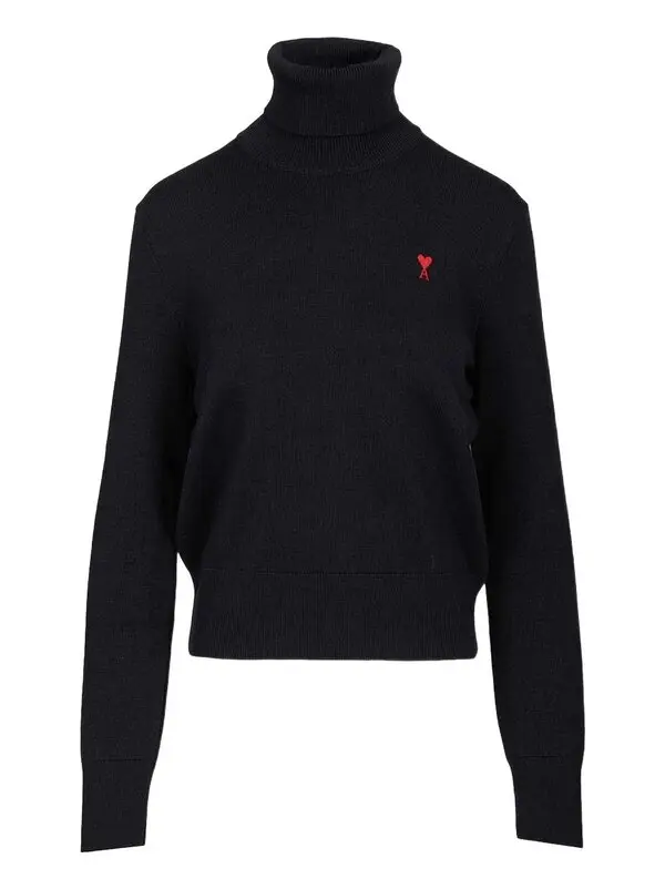 Ami De Coeur Turtle Neck Sweater - Black
