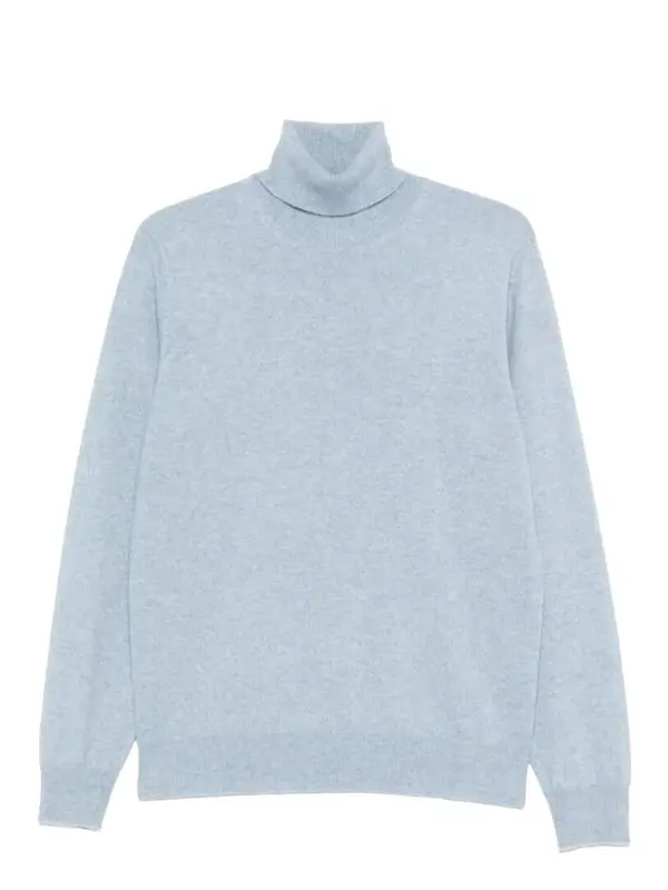 Brunello Cucinelli Ribbed Turtleneck Knitted Sweater - Blue