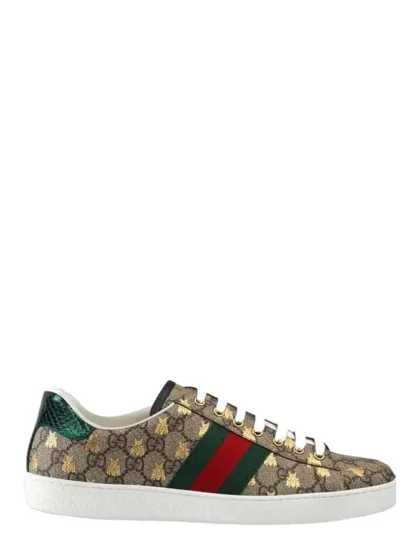Gucci Ace Gg Supreme Bee Sneakers - Gray