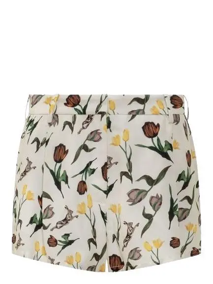 Marni Floral Print Shorts - White