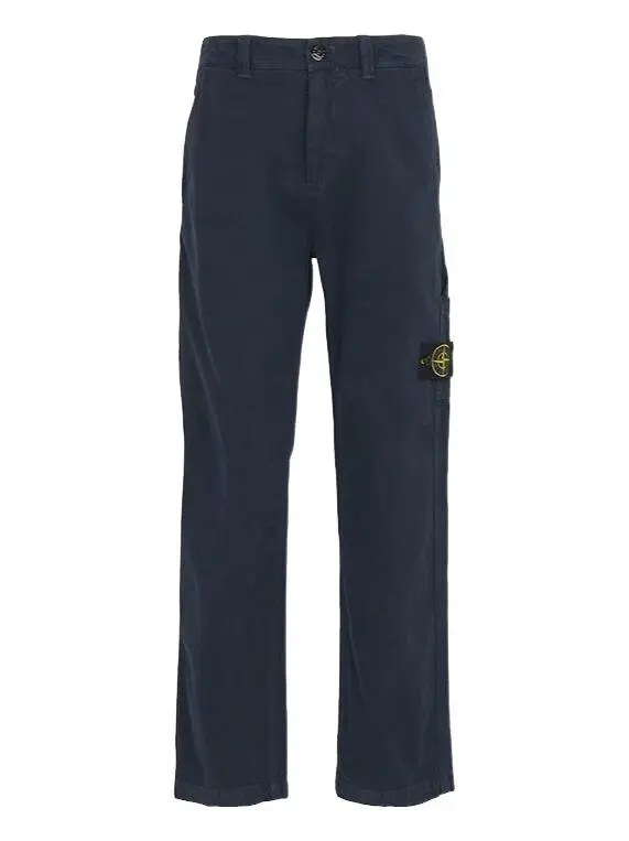 Stone Island Casual Trousers With Belt Loops - Blue
