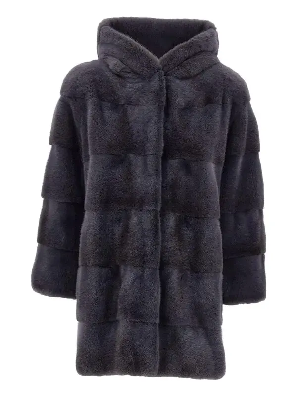 FRAME Long-sleeved Hooded Coat - Grey
