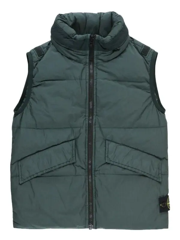 Stone Island Quilted Gilet With Compass Patch - Bottle Of Green