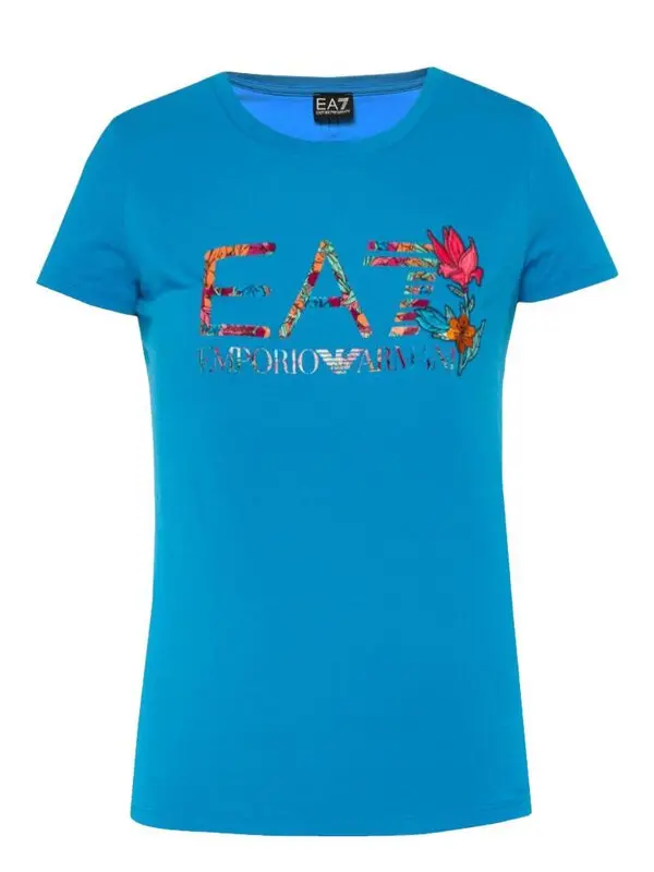 EA7 Round Neck Logo T-shirt - Blue