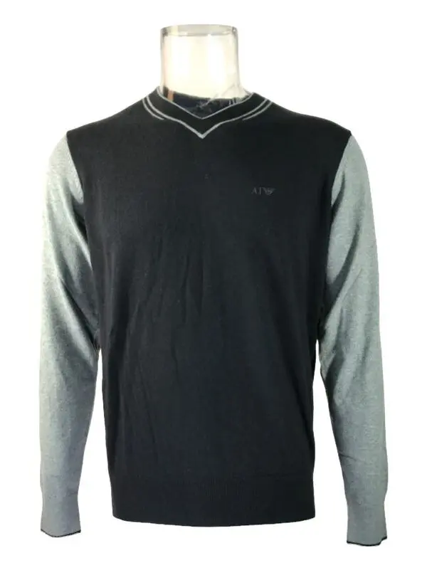 Emporio Armani V-neck Long-sleeved Sweater - Black
