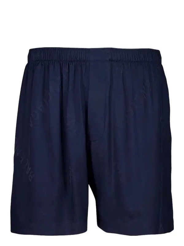 Balenciaga Logo Jacquard Pyjama Shorts - Dark Navy