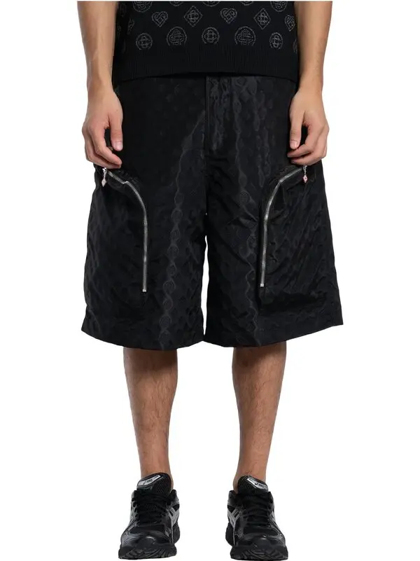Casablanca Zip Shorts With Padded Pockets - Black