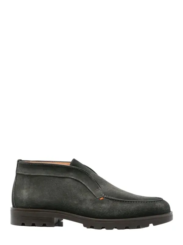 Santoni Almond Toe Ankle Boots - Green