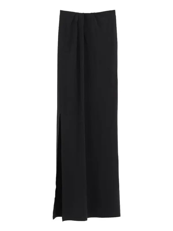 Jacquemus Peplo Maxi Skirt With Pleated Detailing And Slit - Black