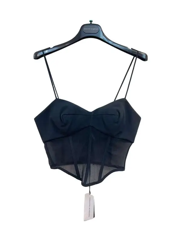 Ermanno Scervino Strappy Sheer Corset Top - Black