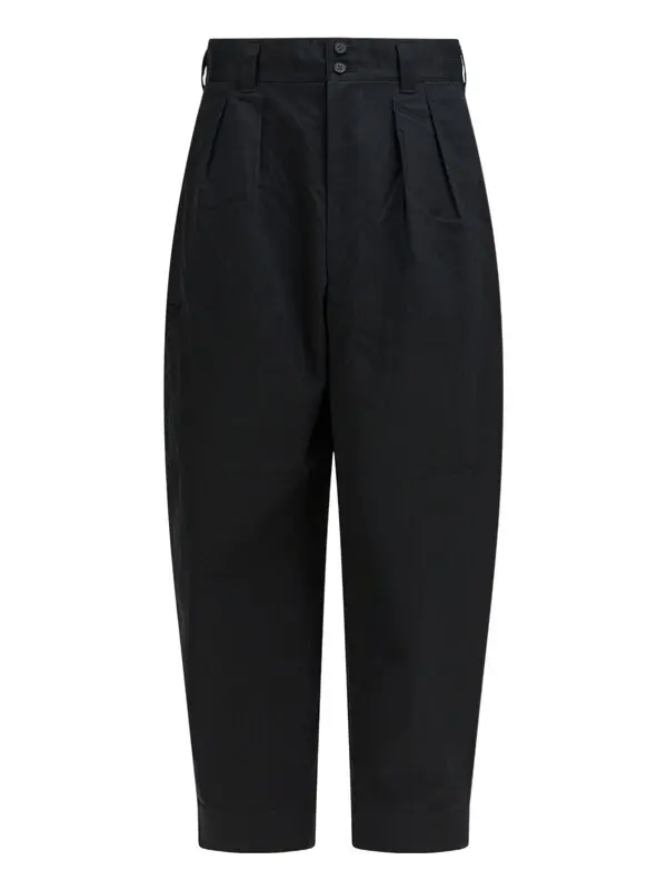 Comme Des Garçons Wide Leg Turn-up Trousers - Black