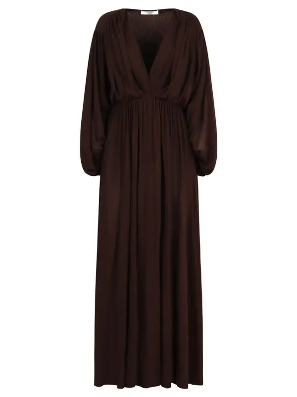 Philosophy Di Lorenzo Serafini V-neck Maxi Dress With Lantern Sleeves - Black