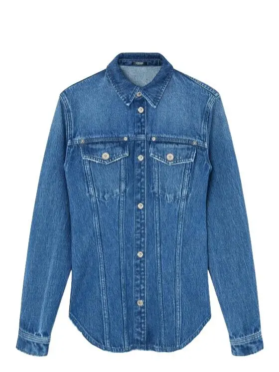 Versace La Medusa '95 Denim Shirt - Blue