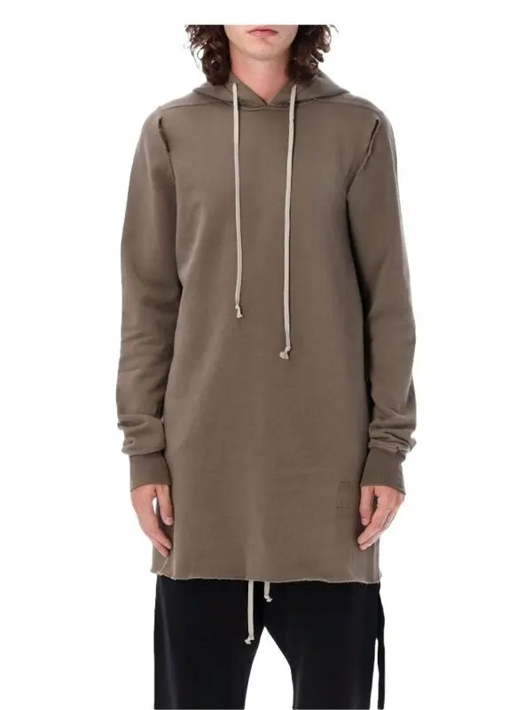 Rick Owens Cut-out Detailed Long Hoodie - Brown