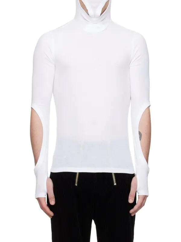 DION LEE Cut-out Detail Hoodie - White