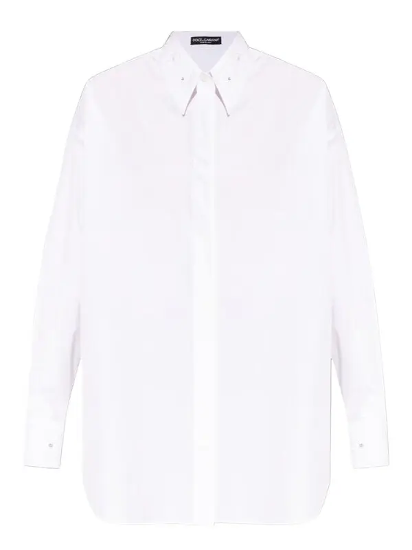 Dolce & Gabbana Embroidered Collar Shirt - White