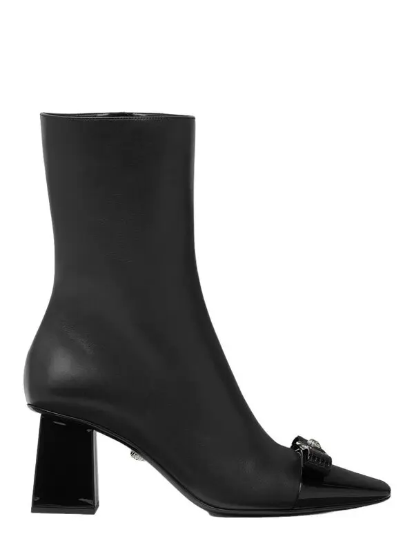 Versace Ribbon Heeled Ankle Boots - Black