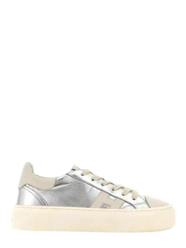 Hogan Sneakers With 'h' Logo And Lace-up Closure - Silver