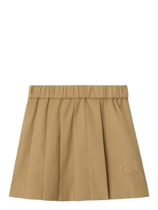 Burberry Pleated Cotton Blend Skirt - Sand-colored
