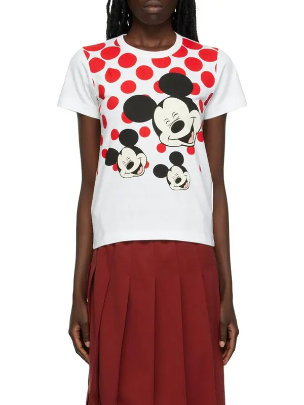 Comme Des Garçons Mickey Mouse" Printed Cotton T-shirt - Multicolor