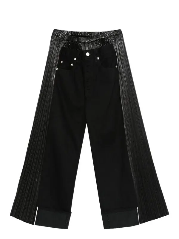 Junya Watanabe Elastic Waistband Pleated Casual Pants - Black