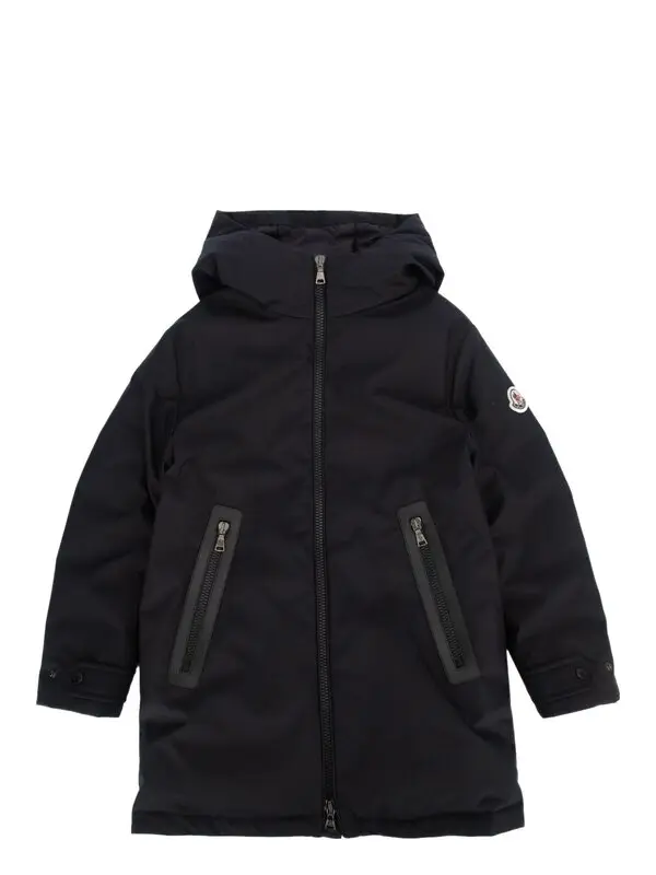 Moncler Lemuel Logo Patch Coat - Black