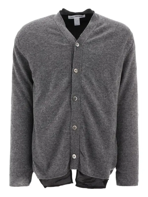 Comme Des Garçons Logo Knitted Cardigan - Black